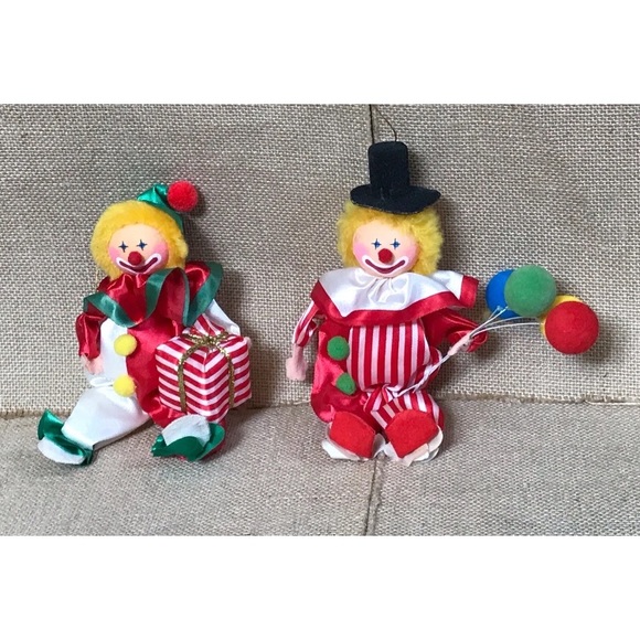 Russ | Holiday | Vintage Russ Flexible Clown Ornaments Balloons And ...